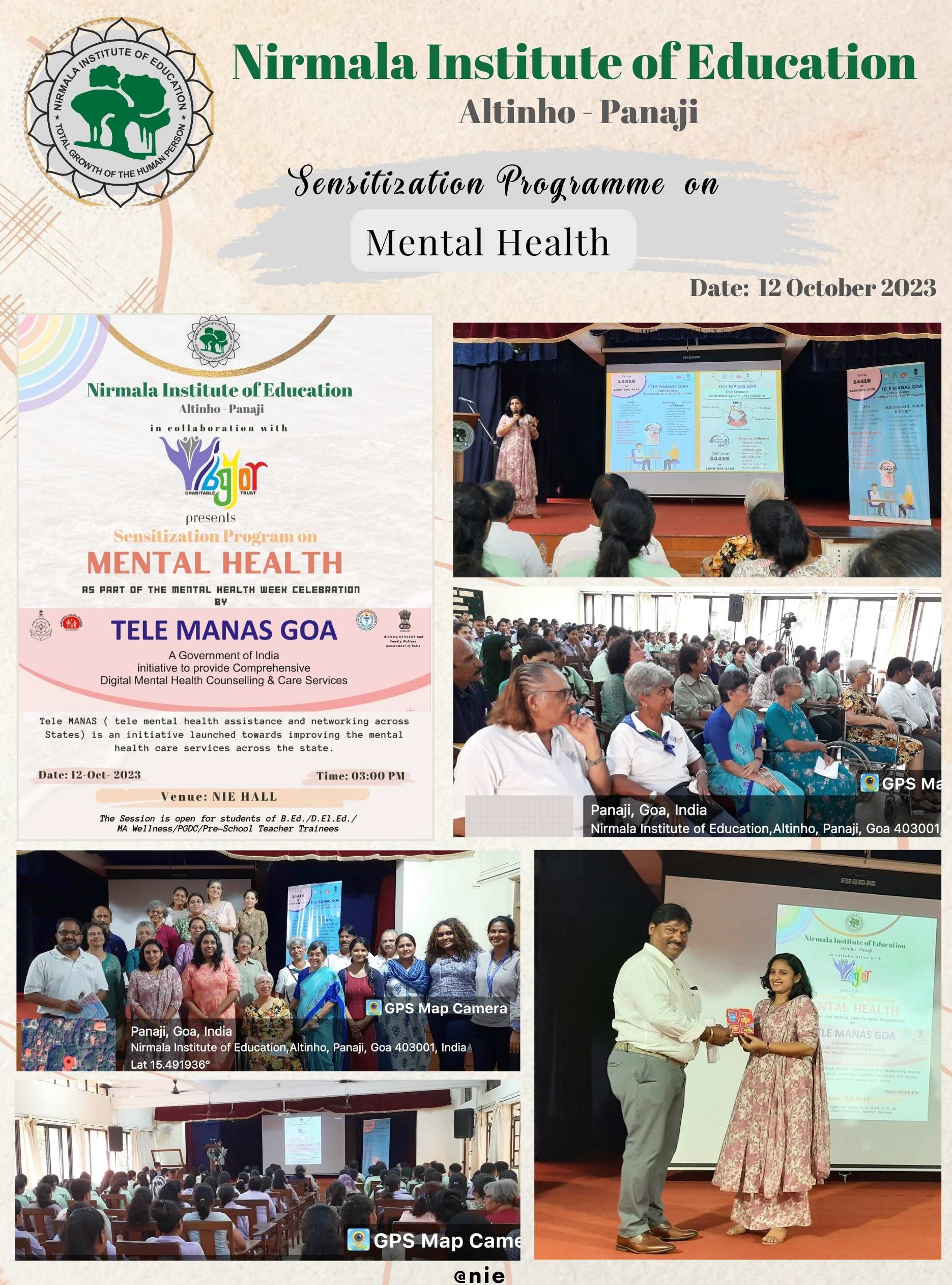 Sensitization Programme on Mental Health by Tele Manas Goa | Nirmala ...